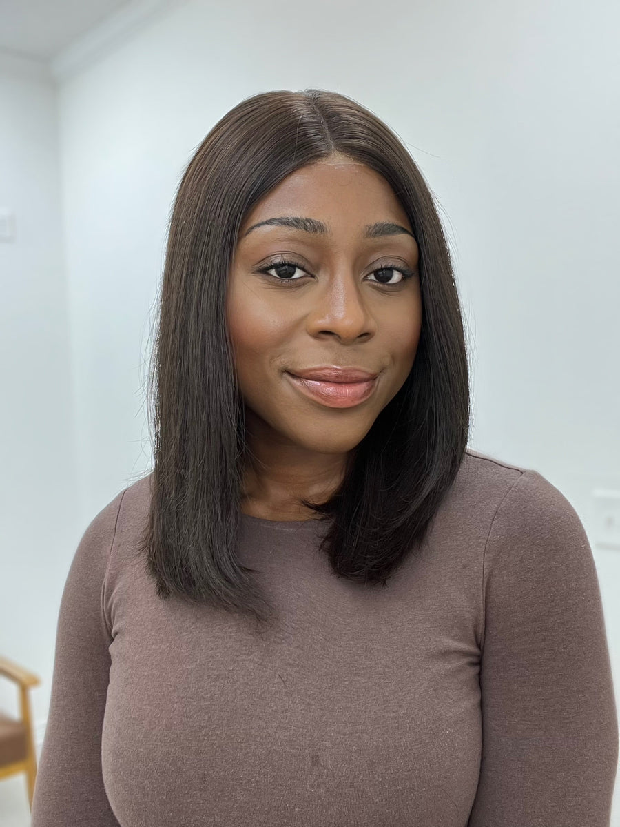 Highline Wigs Lace Top Wig, "Natural Dark Brown" (R3032) – Silk or Lace