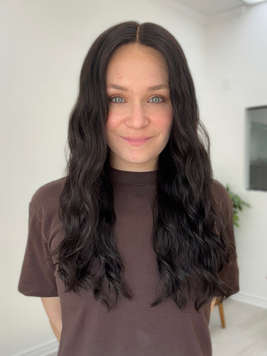 Silk or Lace Wavy HD Lace Top Wig 3.0 - Halsey Soft Natural Black 24 I