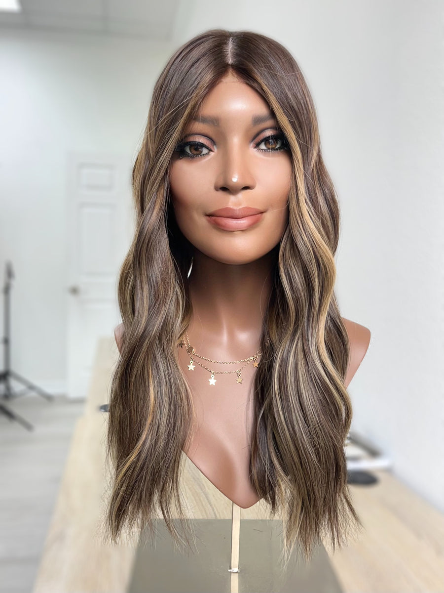 Madison Wigs Comfort Cap Wig, "Dark Brown with Blonde Balayage" (R2044 ...