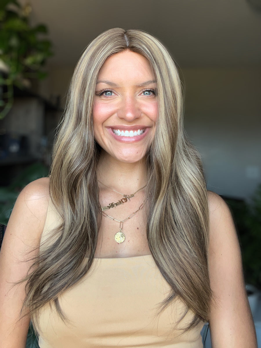 Debra's Enchanted Silk Top Fully Hand-Tied Wig, "Dark Bronde" (R1795 ...